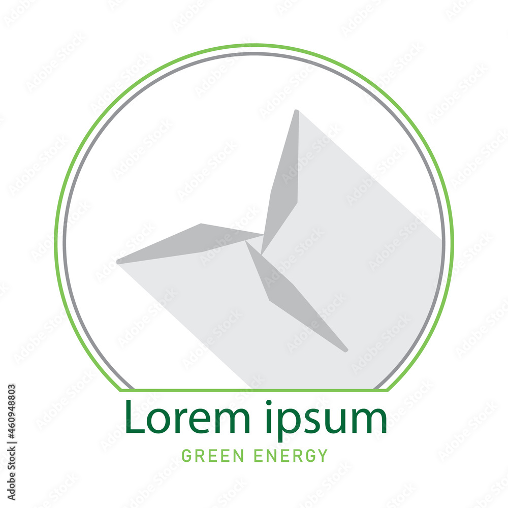 Wind energy logo. Green energy concept. Wind turbine flat design symbol ...