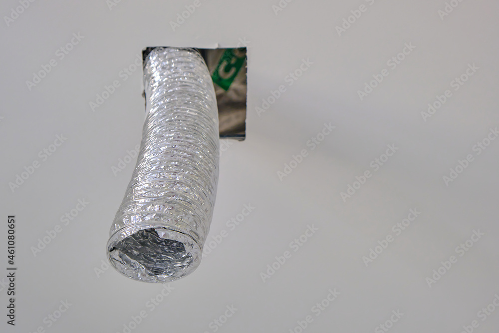 Installation of ventilation ducts under the ceiling covered with ...