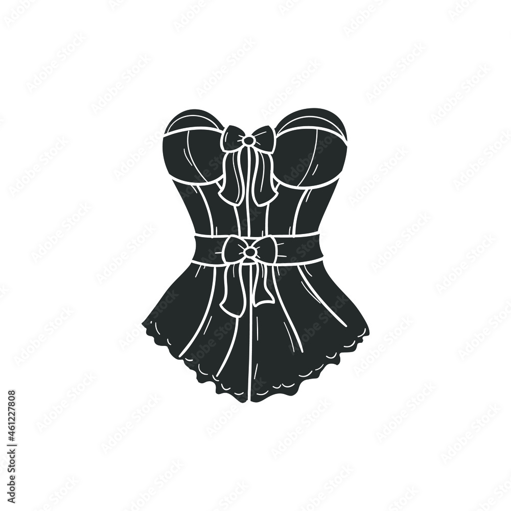 Corset Icon Silhouette Illustration. Female Cloth Vector Graphic ...