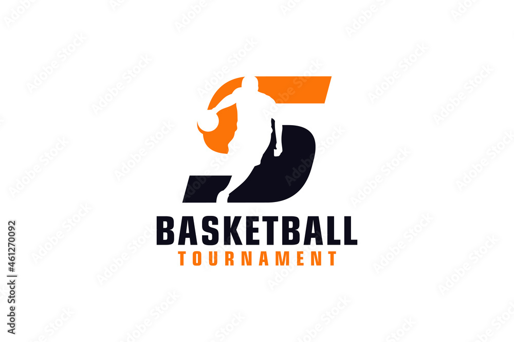 Letter S with Basketball Logo Design. Vector Design Template Elements ...