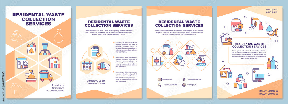 Residential waste collection services brochure template. Flyer, booklet ...