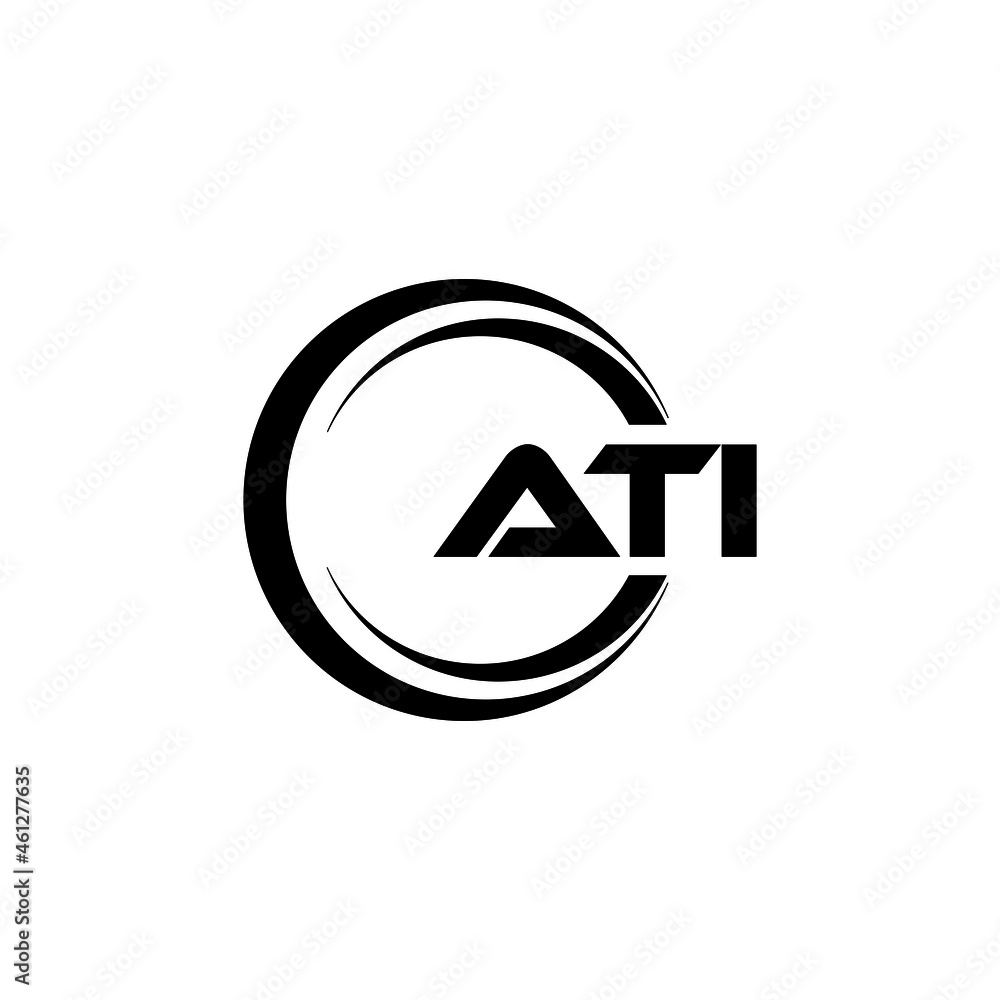ATI letter logo design with white background in illustrator, vector ...