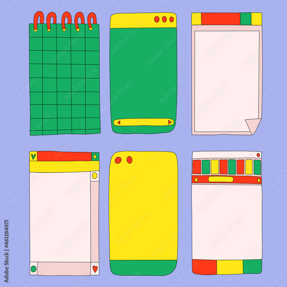 collection of 80s and 90s style stationary templates software operating ...