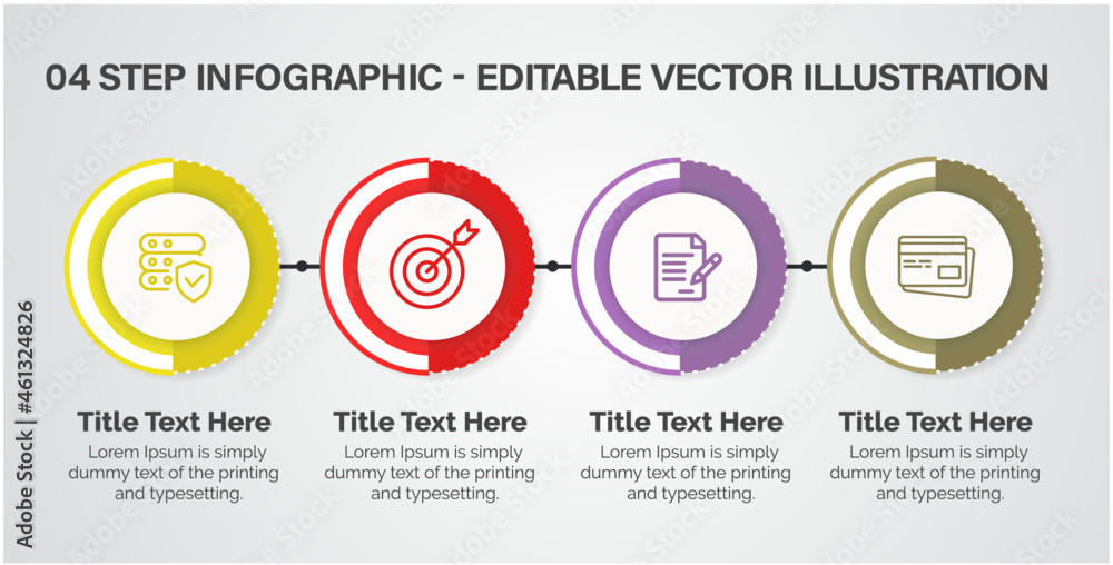 4 Steps Infographics Design Template - Graph, Pie chart, workflow ...