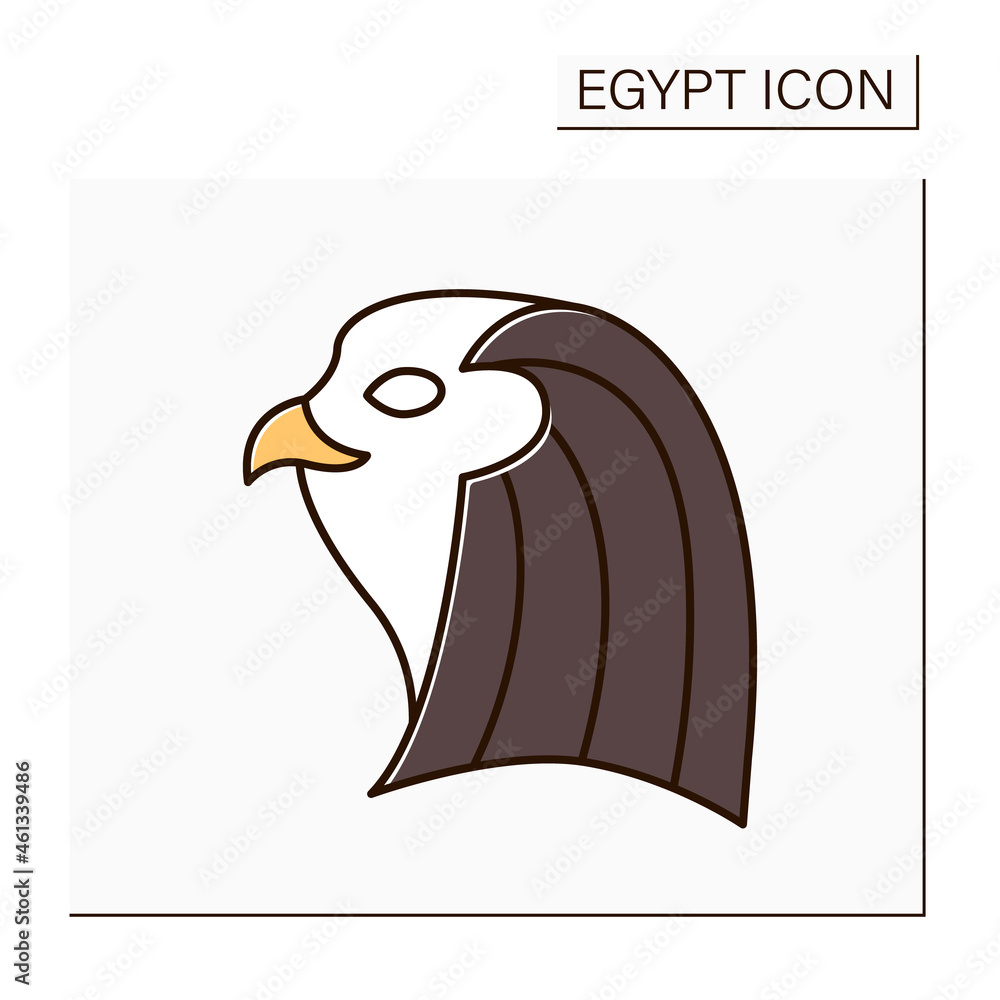 Horus color icon. Falcon-headed god.God of sky, royalty, and sun ...