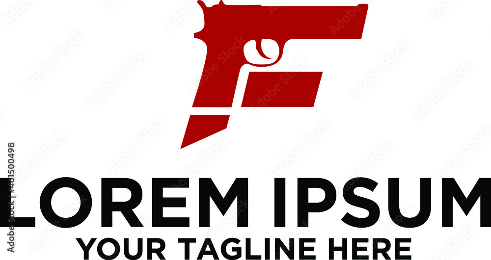 Initial F letter, Gun Fire logo design Stock Vector | Adobe Stock