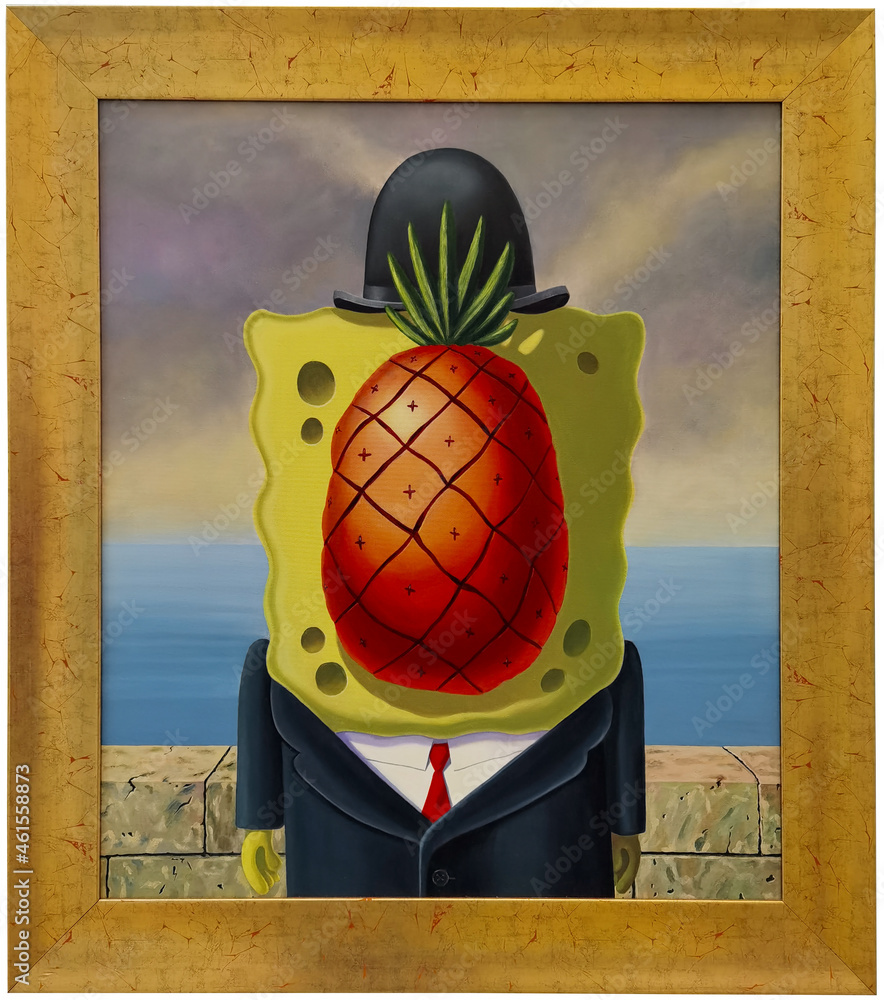 Photo Stock O Filho do Homem com o Sponge Bob. paródia ao célebre ...