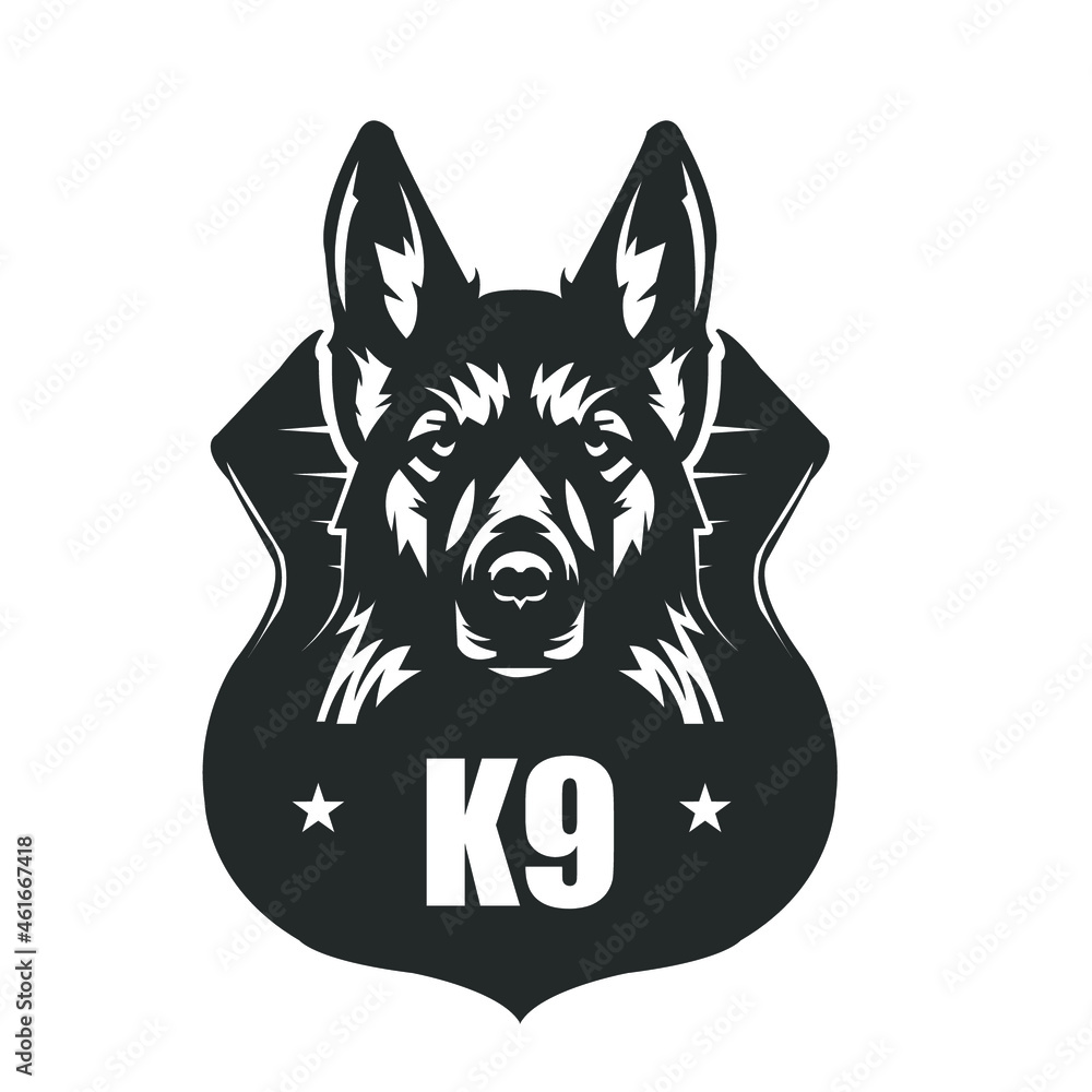 Vetor k9 german shepherd mascot logo vector do Stock | Adobe Stock