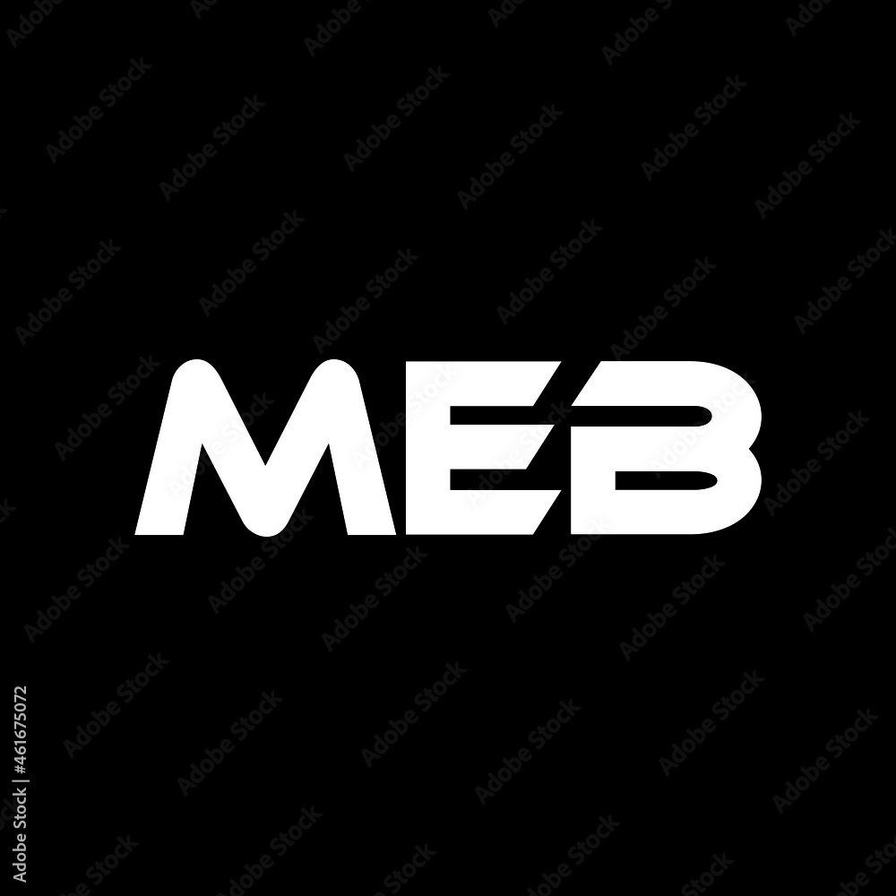 MEB letter logo design with black background in illustrator, vector ...