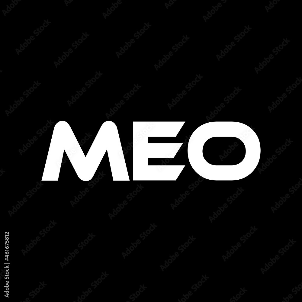 Stock-Vektorgrafik „MEO letter logo design with black background in ...