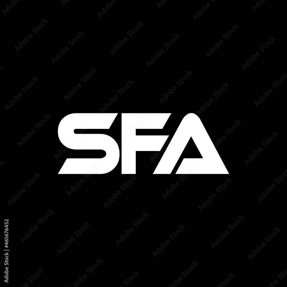 SFA letter logo design with black background in illustrator, vector ...
