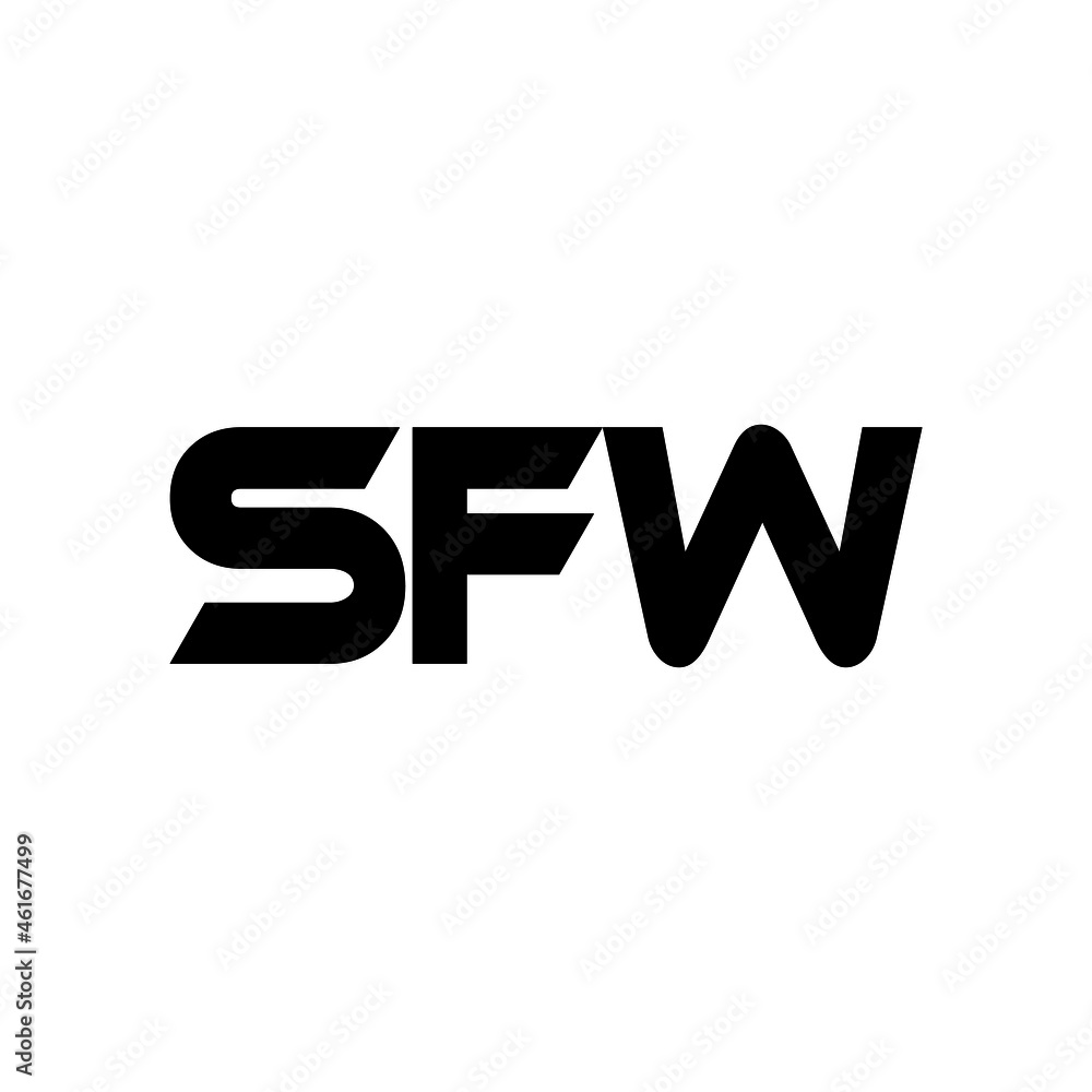 SFW letter logo design with white background in illustrator, vector logo modern alphabet font ...