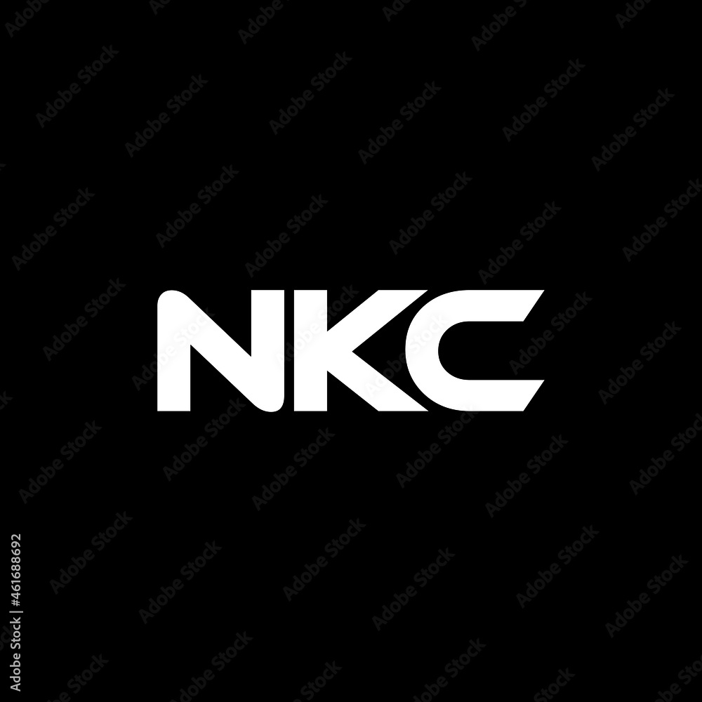 NKC letter logo design with black background in illustrator, vector ...