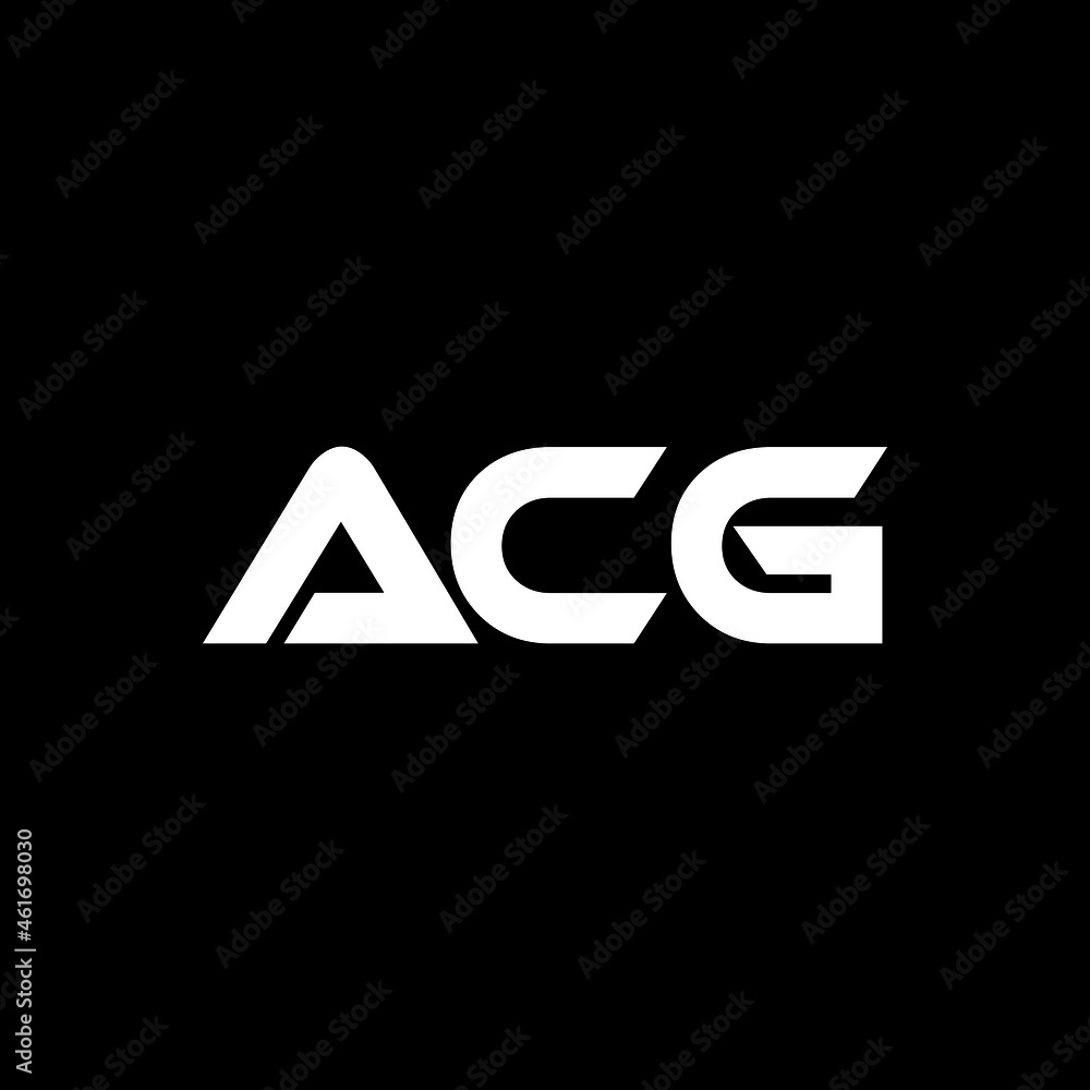 ACG letter logo design with black background in illustrator, vector ...