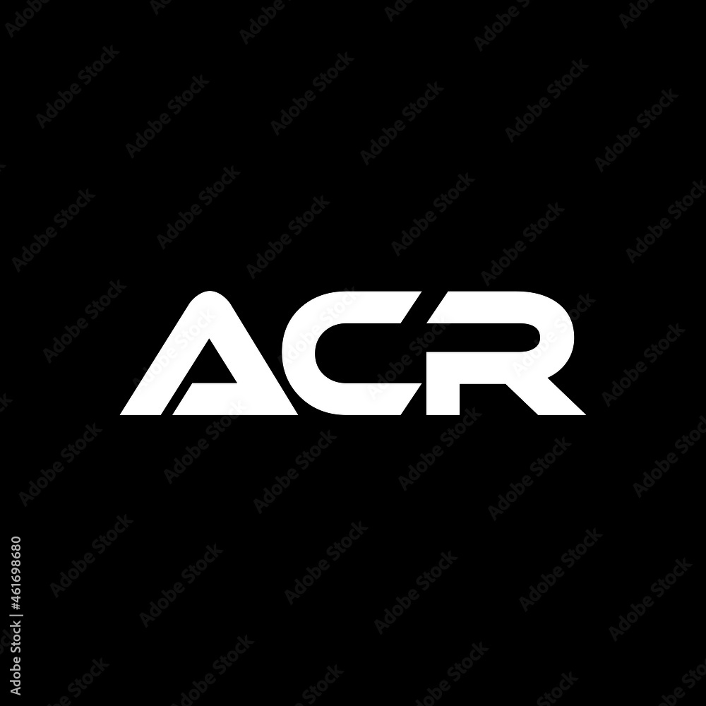 ACR letter logo design with black background in illustrator, vector ...