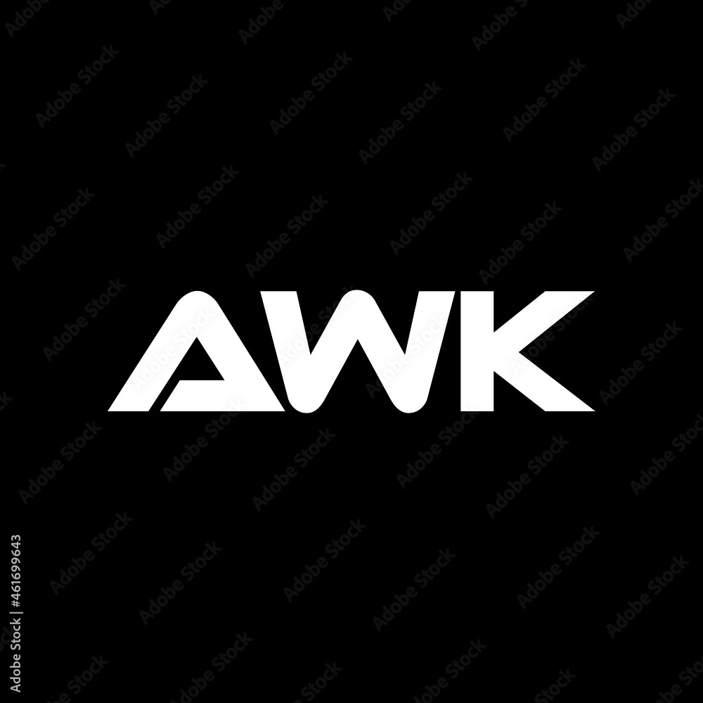 Stock-Vektorgrafik „AWK letter logo design with black background in illustrator, vector logo ...