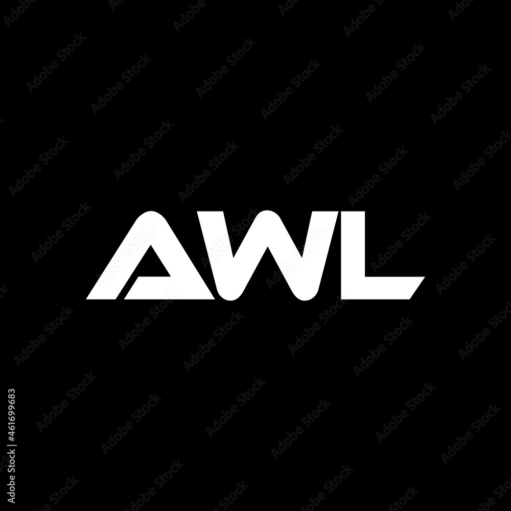 Stock-Vektorgrafik „AWL letter logo design with black background in ...
