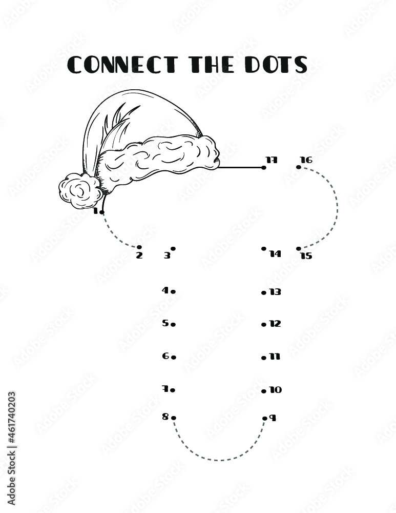 Vector de Stock Christmas Alphabet Dot to Dot Tracing Worksheets For ...
