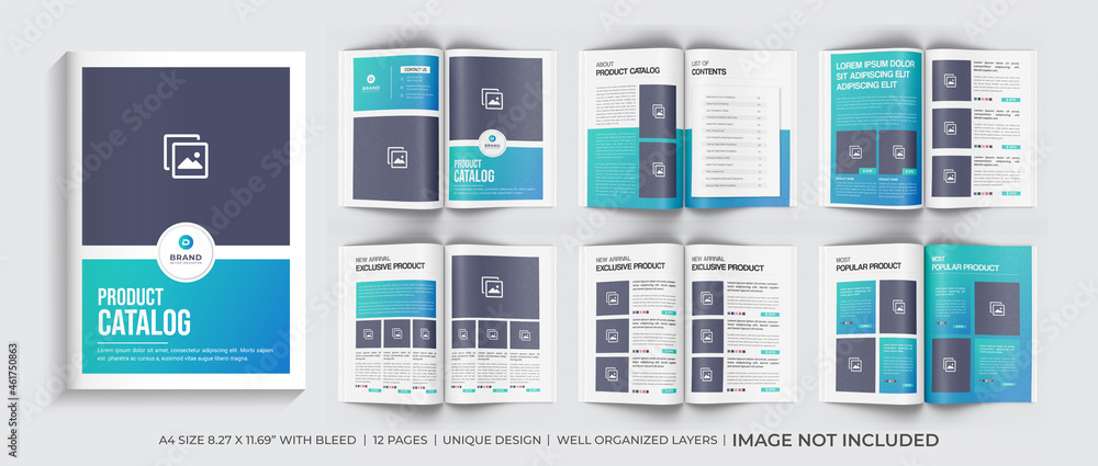 Modern product catalog design template, Company product catalogue ...