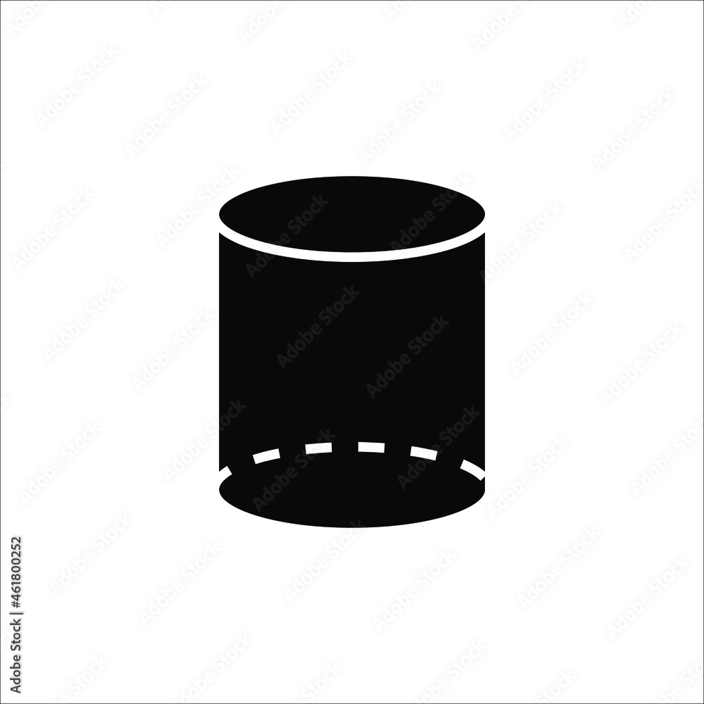 cylinder shape illustration vector graphic icon, Simple line, outline ...