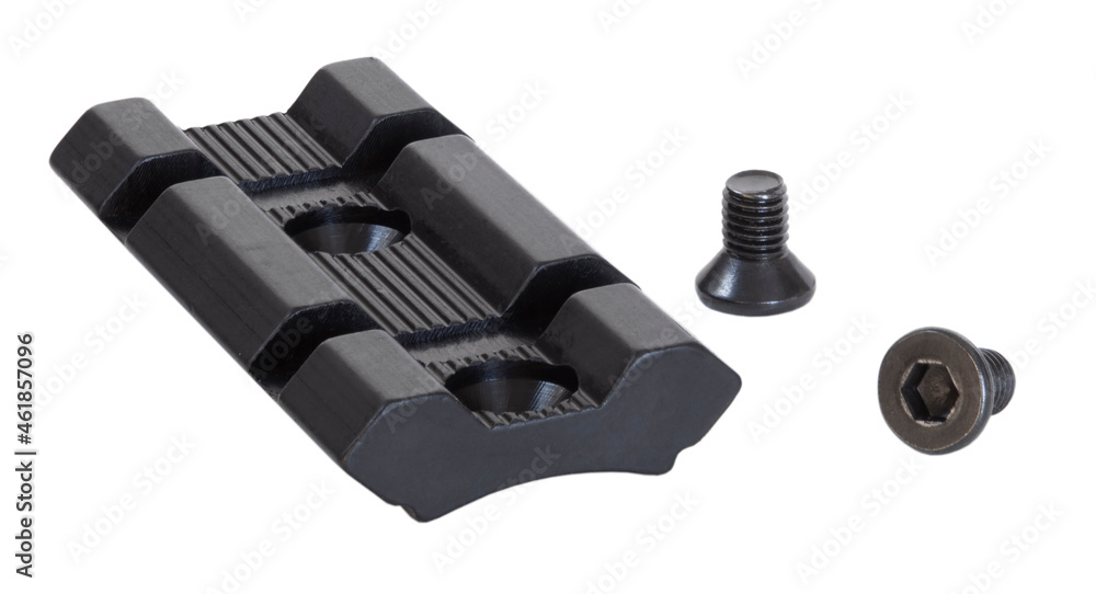 Bolts and base to mount an optic on a rifle Stock Photo | Adobe Stock