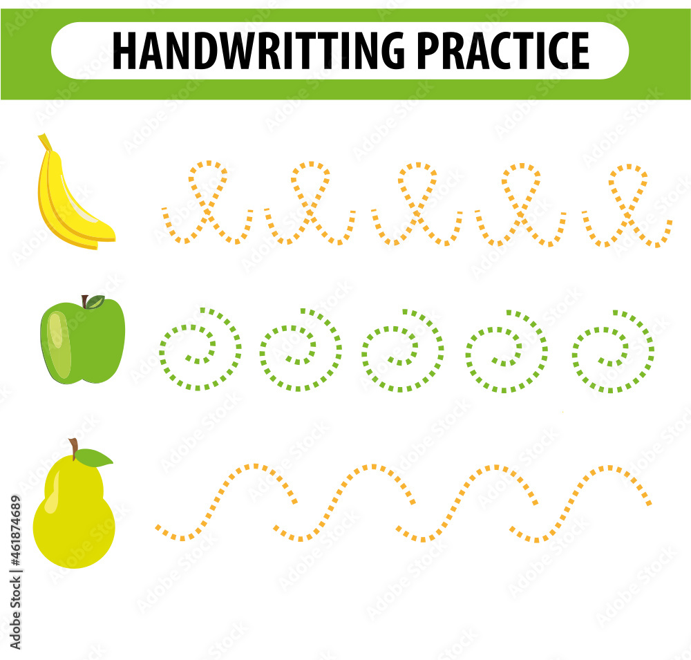 Handwriting practice sheet. Educational children game, printable ...