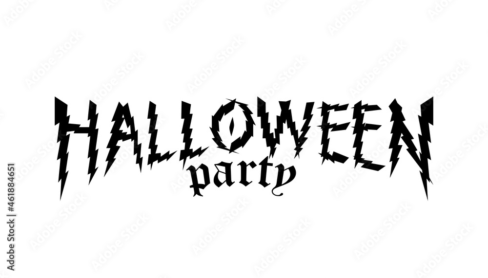Halloween Party Text Banner. Halloween writing with metal music band ...