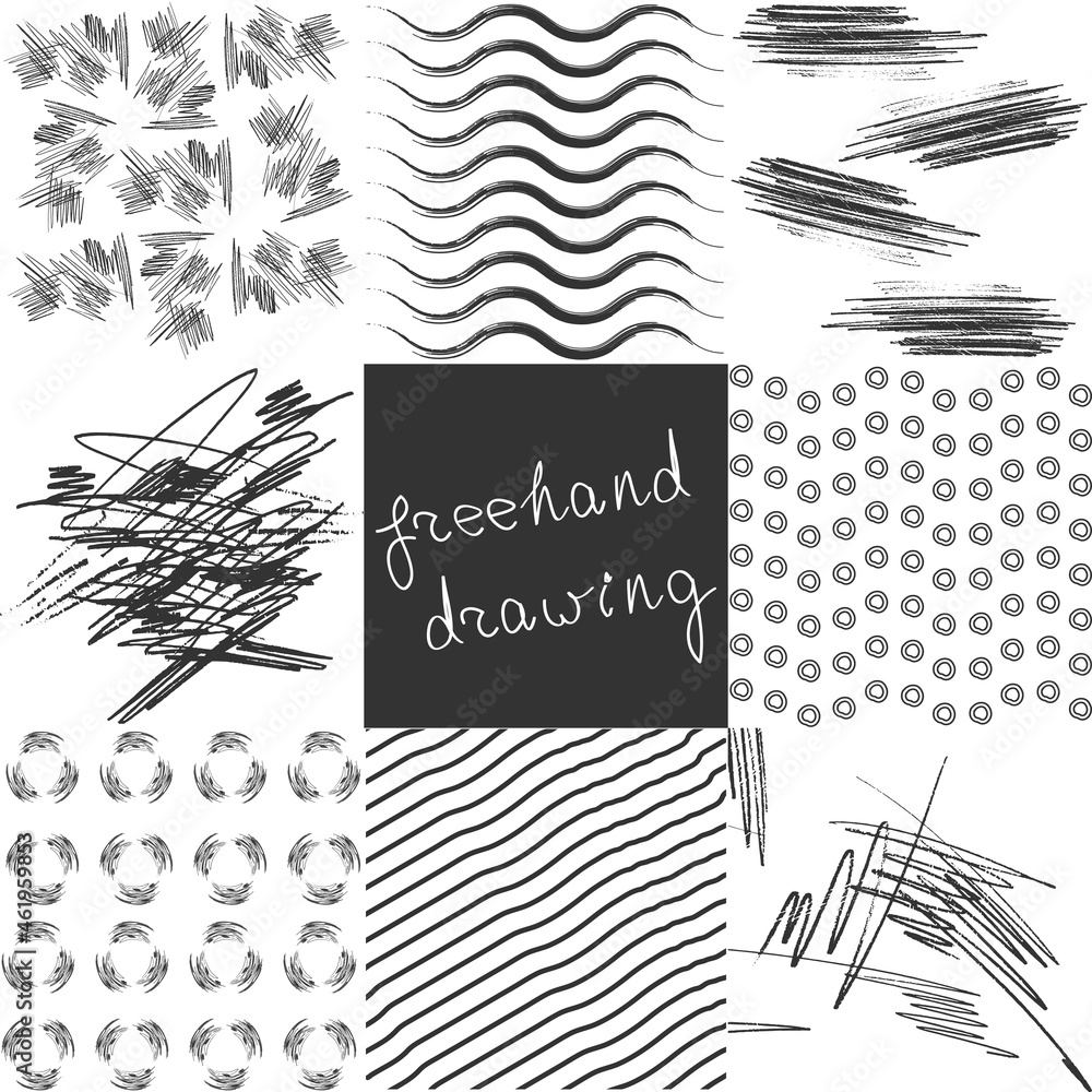 Freehand drawing background gray and white color. Grunge design ...