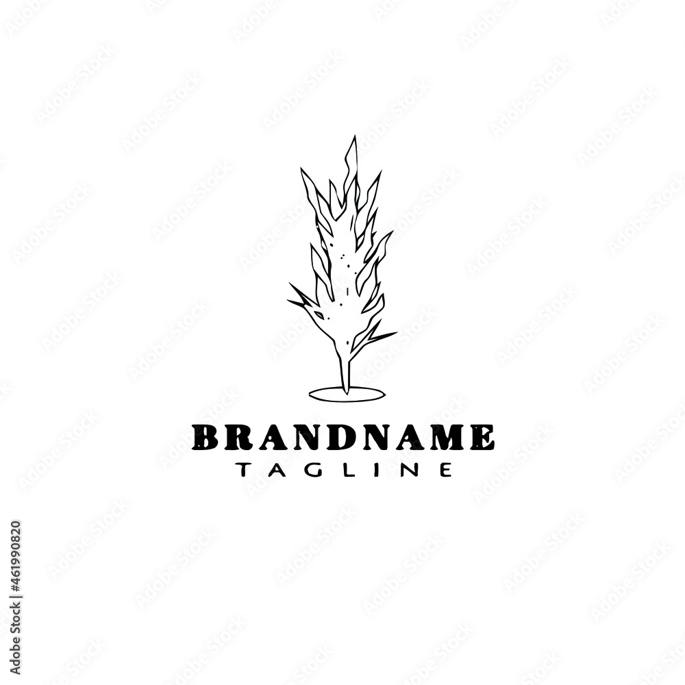 symbol burning bush logo cartoon icon design template black isolated ...