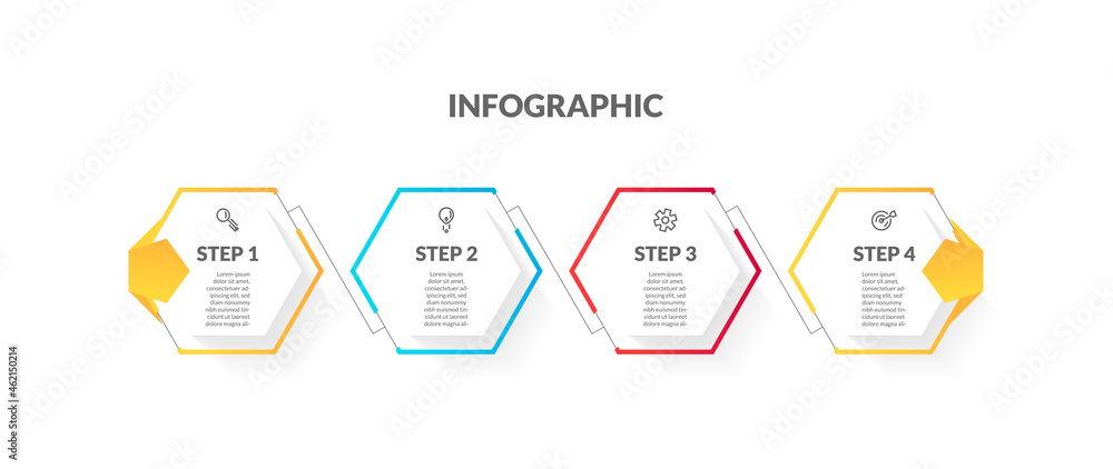 modern hexagonal timeline infographic. perfect for presentation ...