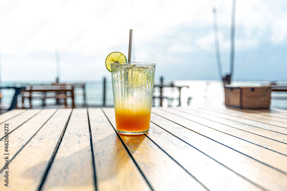 Stock-Foto „Freshly squeezed orange juice is good to eat with anything ...