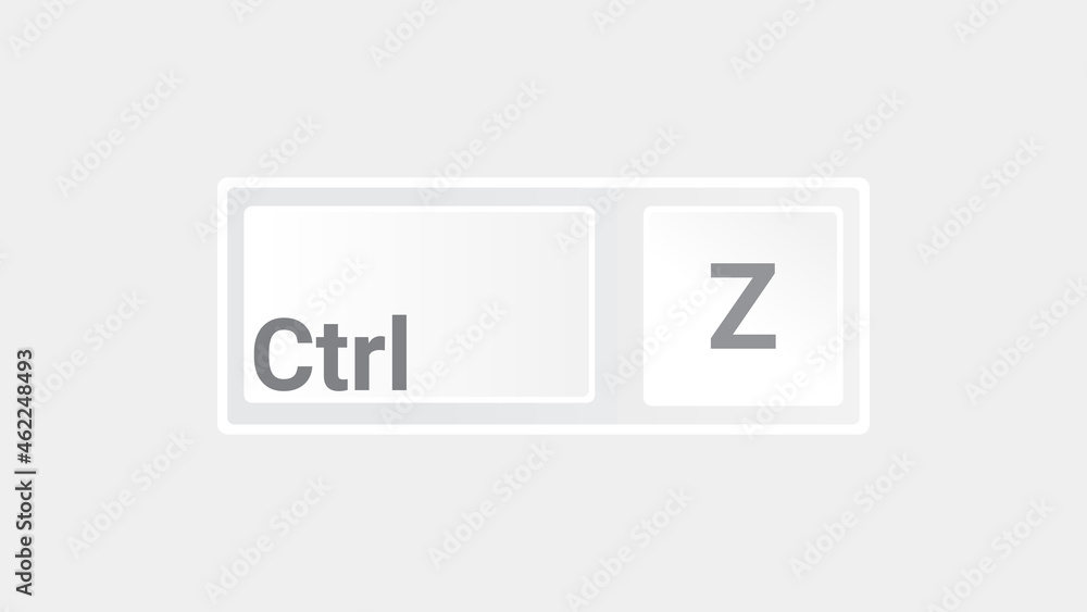 Ctrl Z keyboard key, copy and paste the key shortcut. Computer icon on ...
