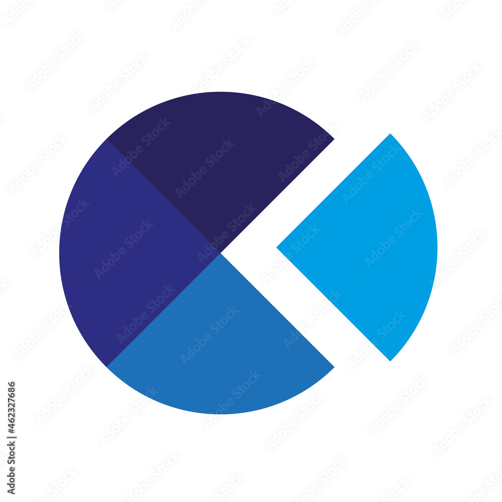 Blue parts of round icon. Segment infographic. Cycle diagram. Business ...