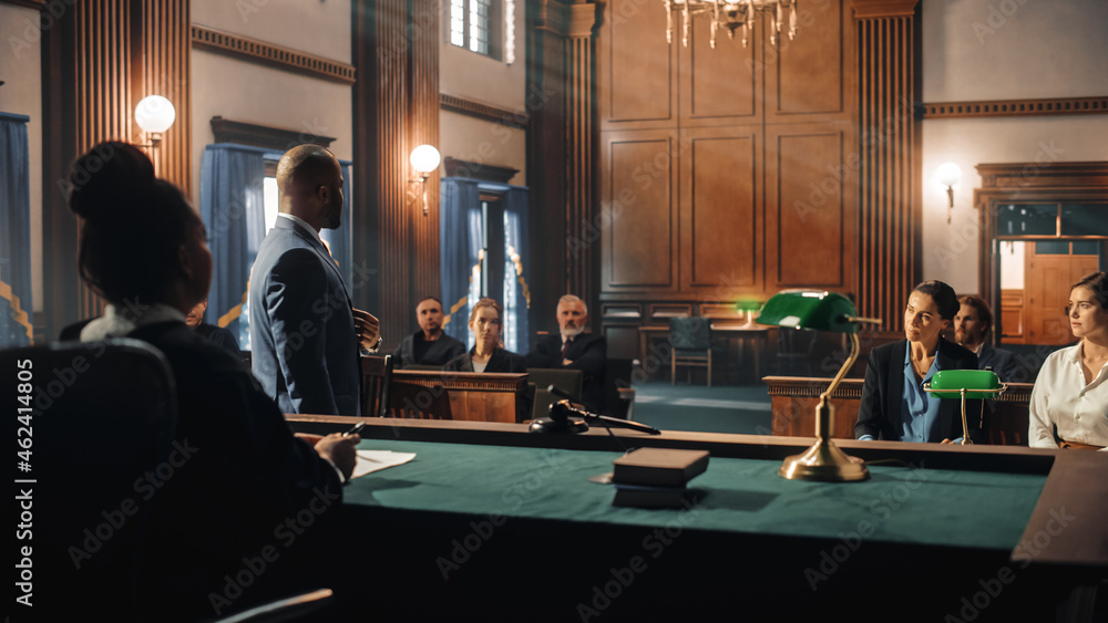 Photo Stock Court of Justice and Law Trial: Male Public Defender ...