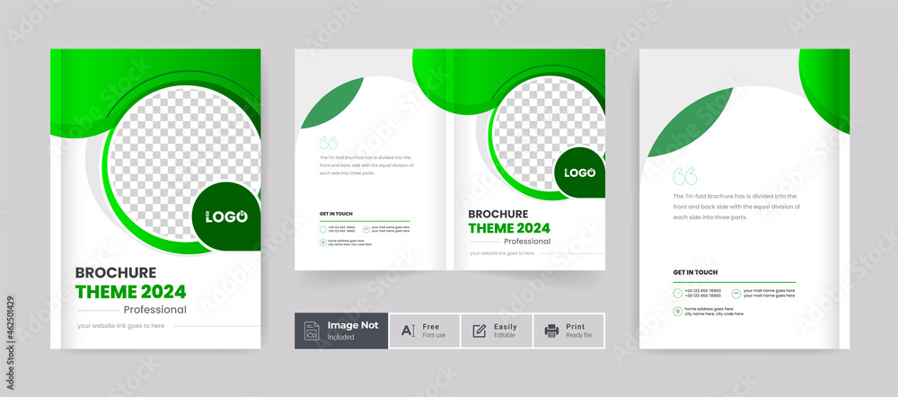 business brochure design template cover theme colorful and modern A4 ...