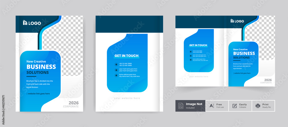 business brochure design template cover theme colorful and modern A4 ...
