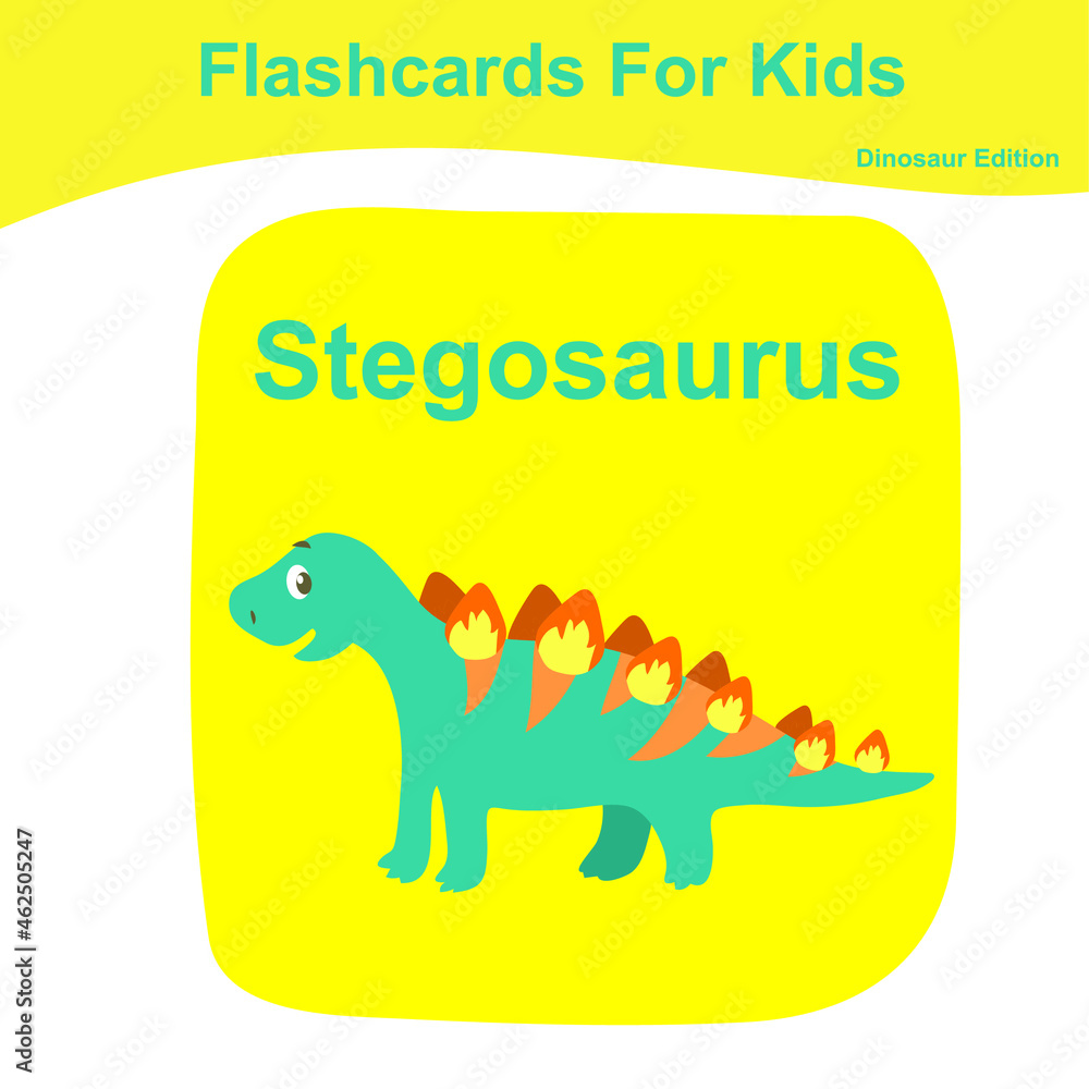 Vector de Stock Dinosaur flashcard collections. Dinosaur educational ...