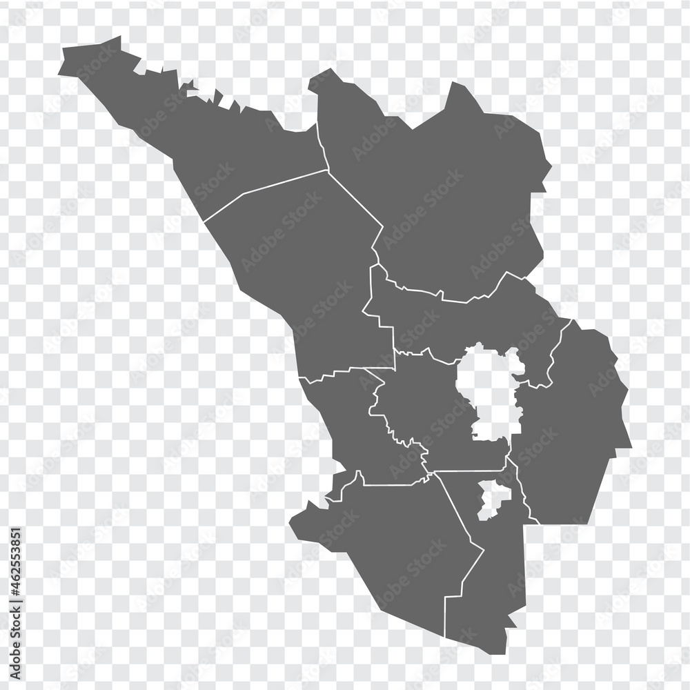 Blank map State Selangor of Malaysia. High quality map Selangor with ...