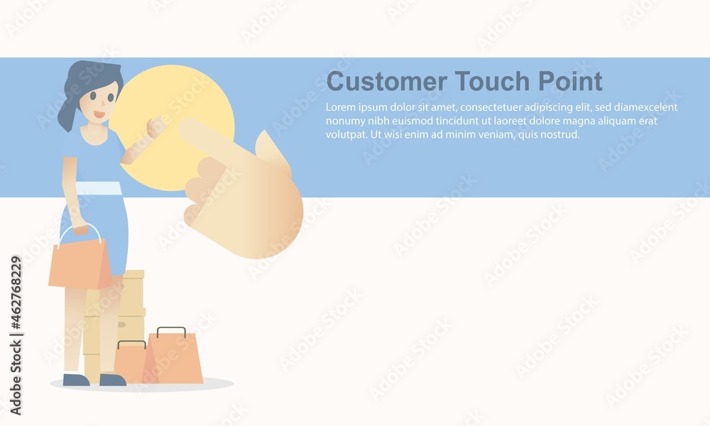 Customer touchpoints,brand points of customer contact concept,journey ...