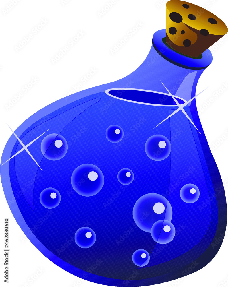 round icons of ancient magical potions over white background Stock ...