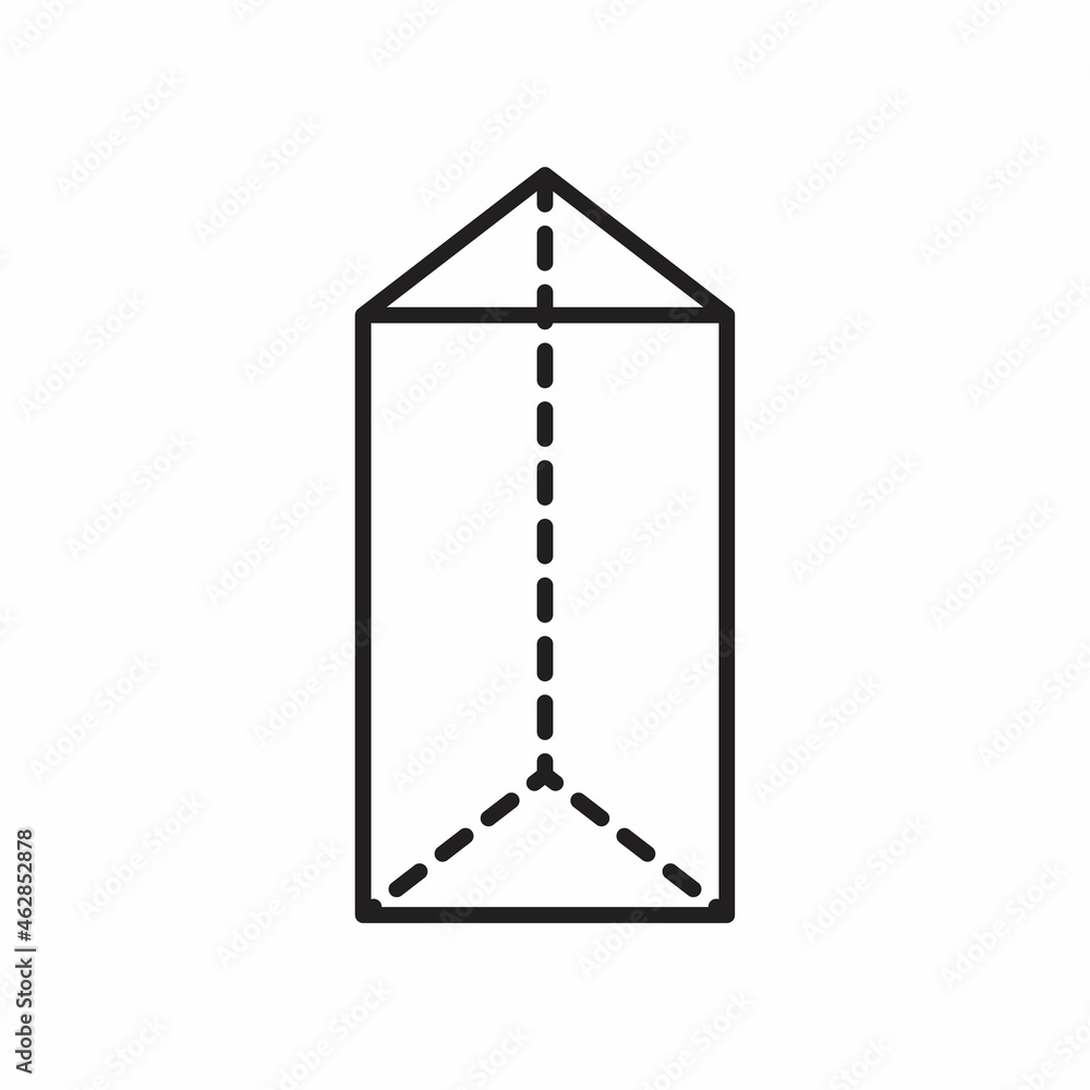 Volume geometric shape triangular prism.Perspective elements Stock ...