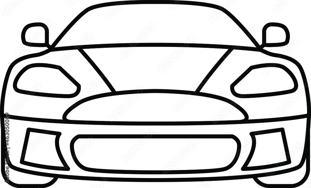 Simple Car Drawing Outline