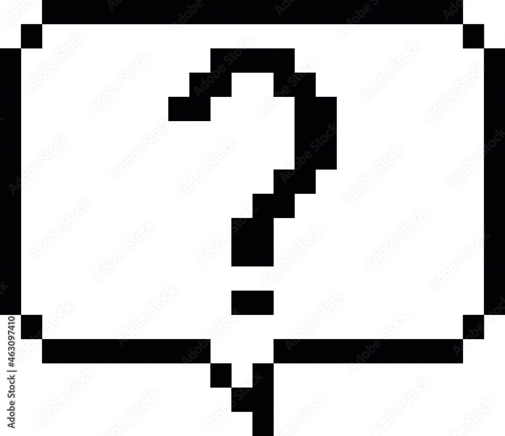 Vector de Stock question mark speech bubble pixel art vector ...