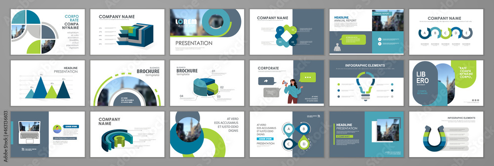 Business presentation infographic template set. Keynote presentation ...