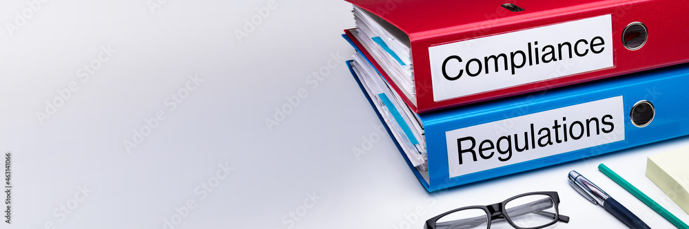 Compliance And Regulation Folder On Office Desk Stock Photo | Adobe Stock