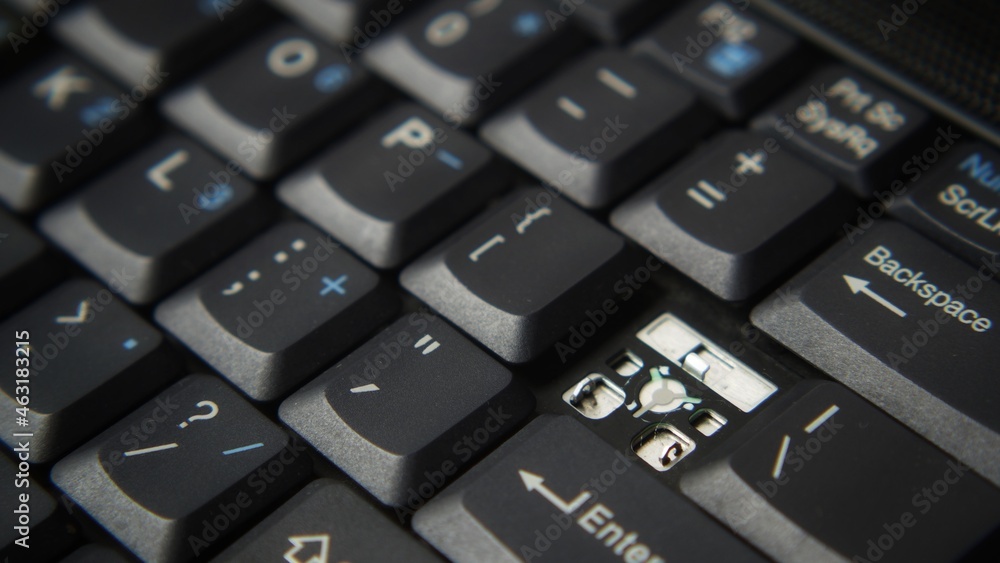 Broken Laptop keyboard the symbol key is missing Stock Photo | Adobe Stock