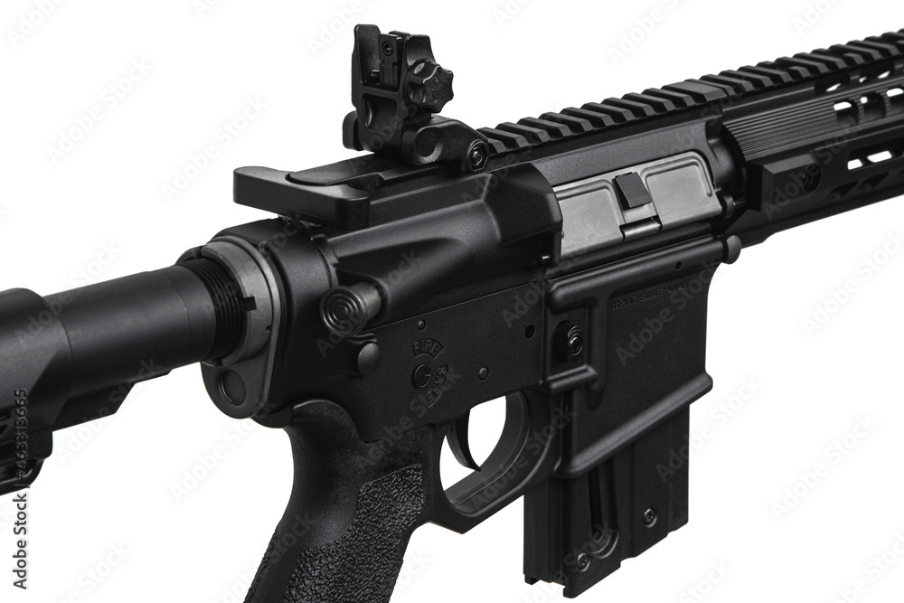 Modern automatic rifle isolated on white. Weapons for police, special ...
