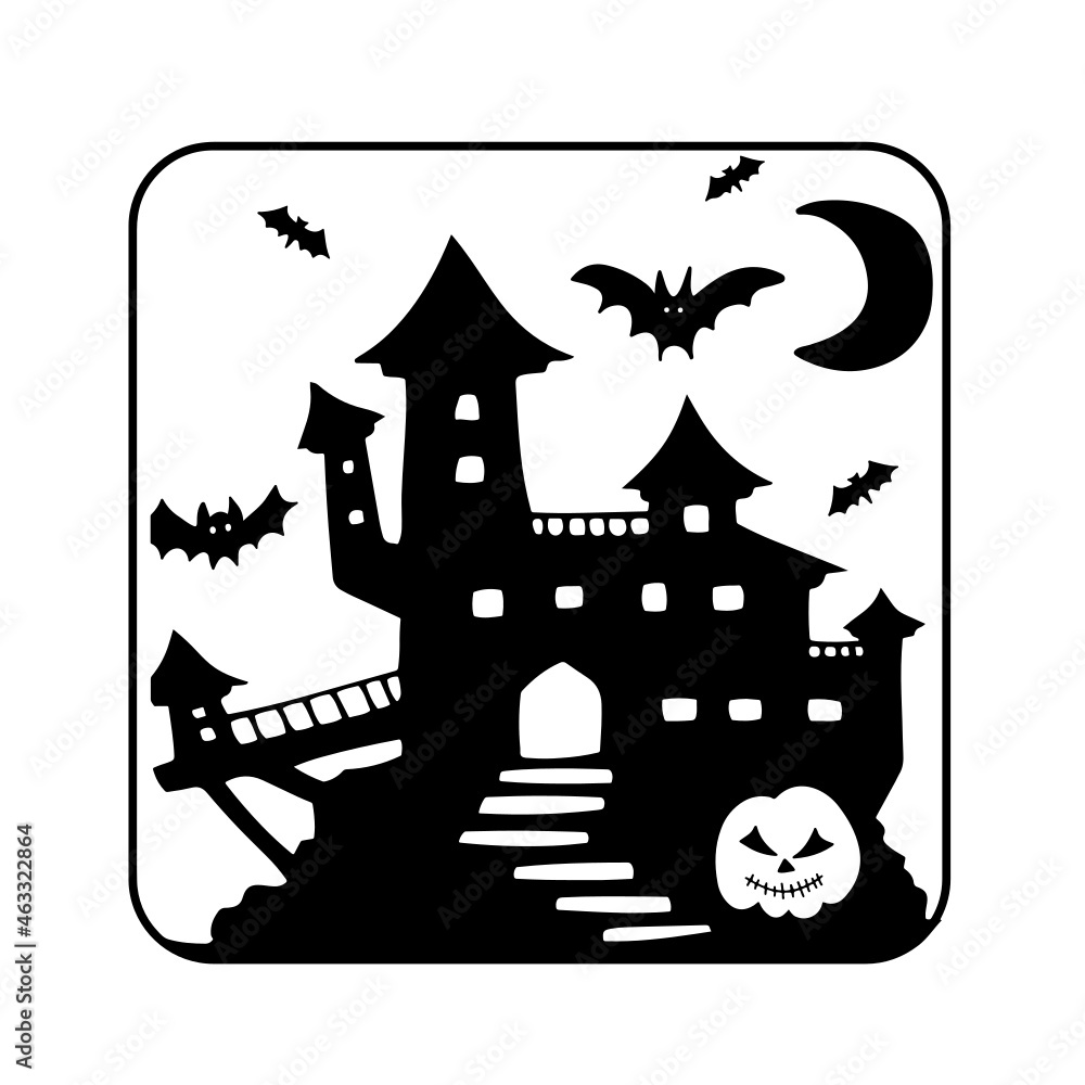 Halloween Logo #8 Scary Monster Demon Creepy Line Art Silhouette Design ...