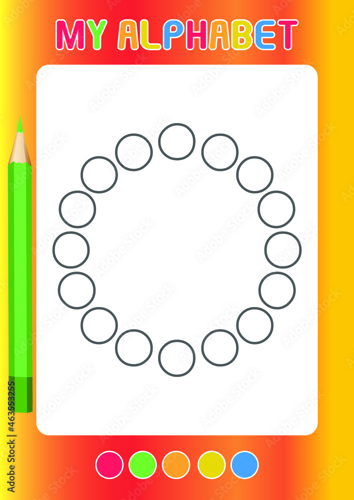 Alphabet Coloring Pages Dot a Dot Activity For Children Education ...