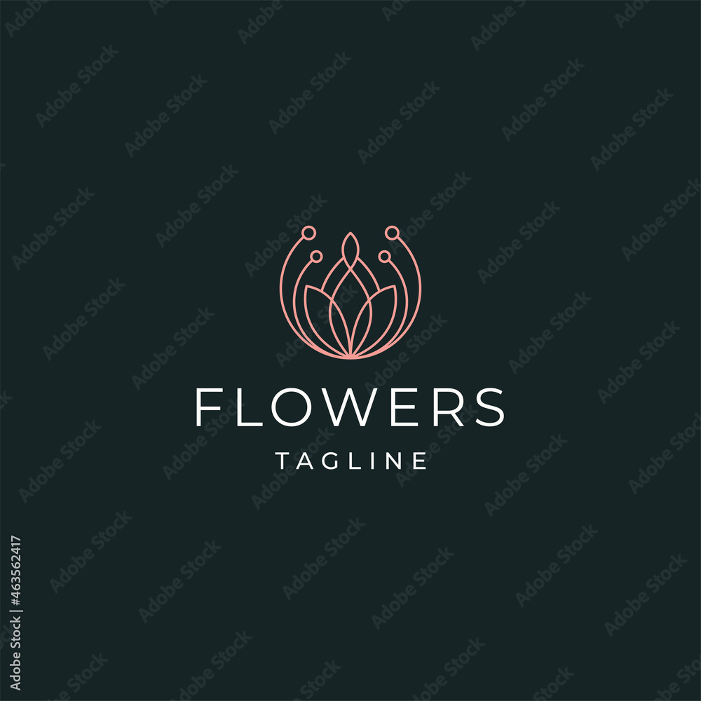 Nature flower logo icon design template flat vector illustration Stock ...